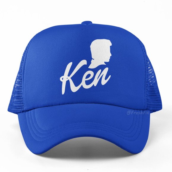 Accessories | Ken Doll Head Script Royal Blue Foam Trucker Hat Mesh ...